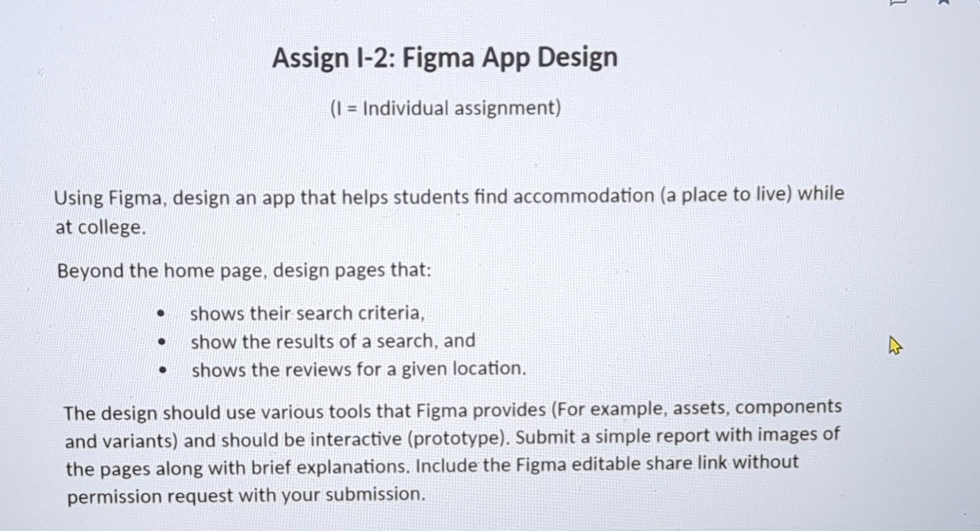 Solved Using Figma, design an app that helps students find | Chegg.com