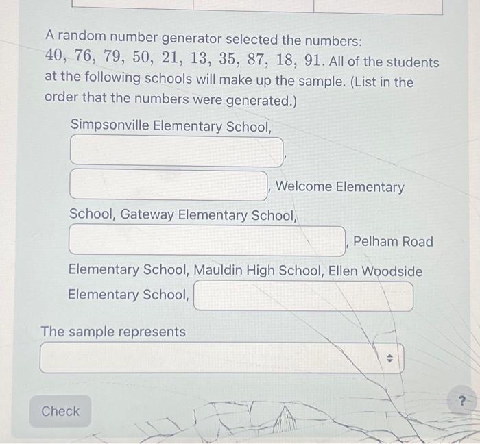 Solved A random number generator selected the numbers: 40, | Chegg.com