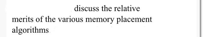 Solved discuss the relative merits of the various memory | Chegg.com