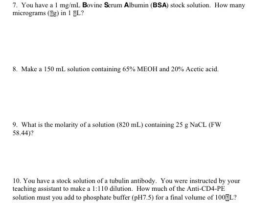Solved a. 25 mM PIPES (FW 302.4) b. 35 mM HEPES FW 238.3) c. | Chegg.com