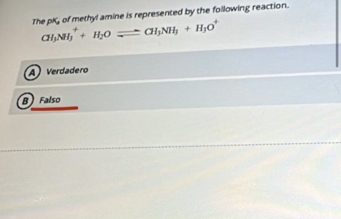 Solved The pK, ﻿of methyl amine is represented by the | Chegg.com