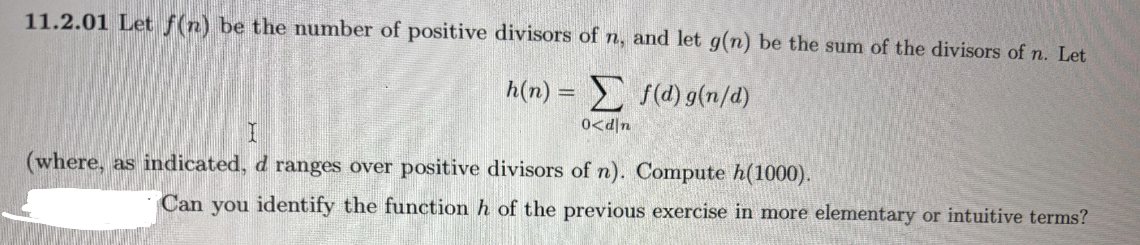 Solved by an EXPERT 11.2.01 ﻿Let f(n) ﻿be the number of positive divisors | Chegg.com