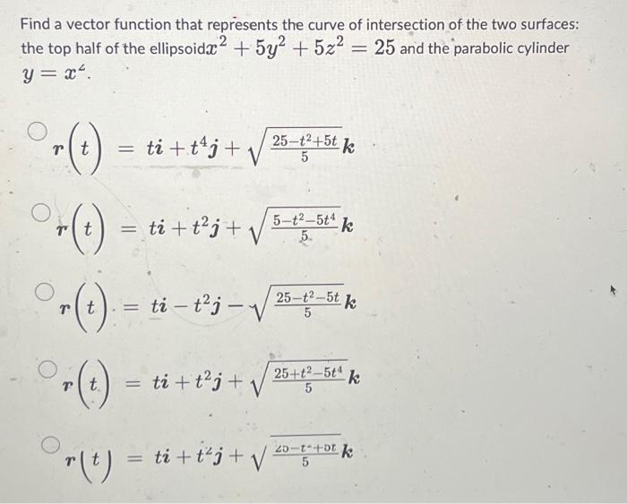 Solved Find a vector function that represents the curve of | Chegg.com