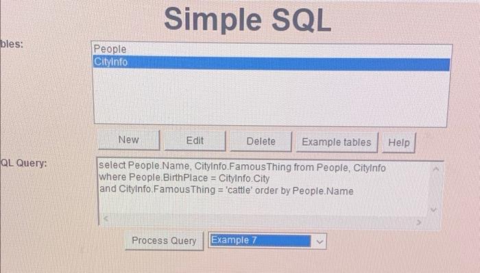 Solved 1. Keep using the "Simple SQL" applet. You will need | Chegg.com