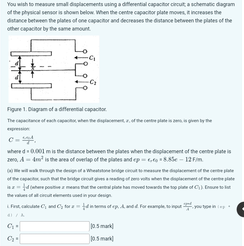 Solved You wish to measure small displacements using a | Chegg.com