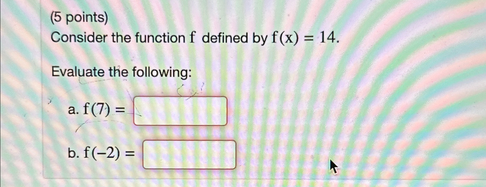 Solved (5 ﻿points)Consider the function f ﻿defined by | Chegg.com