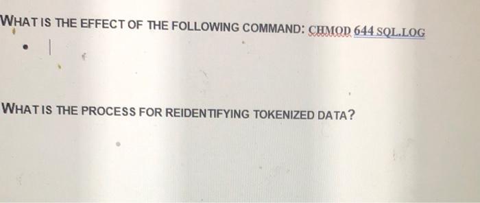 Solved WHAT IS THE EFFECT OF THE FOLLOWING COMMAND: CHMPQ | Chegg.com