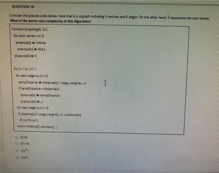 Solved QUESTION 17 Consider the pseudo-code below. Note that | Chegg.com