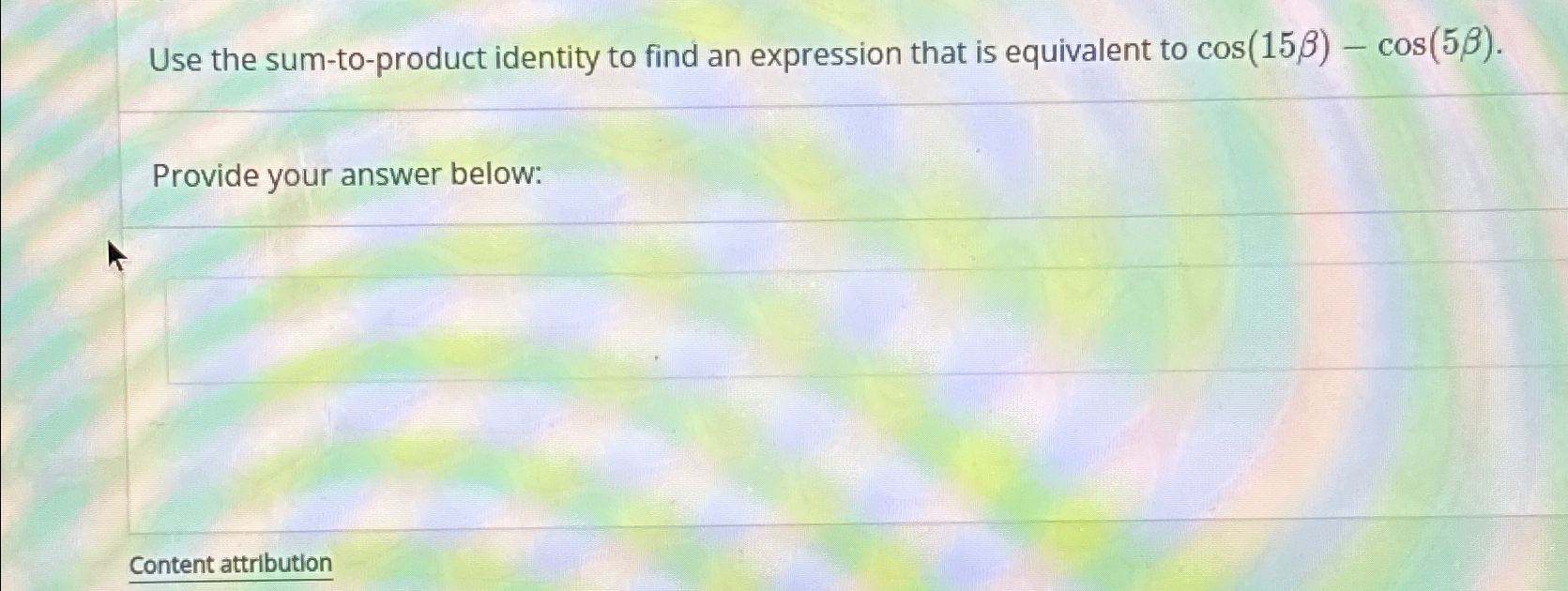 Solved Use the sum-to-product identity to find an expression | Chegg.com
