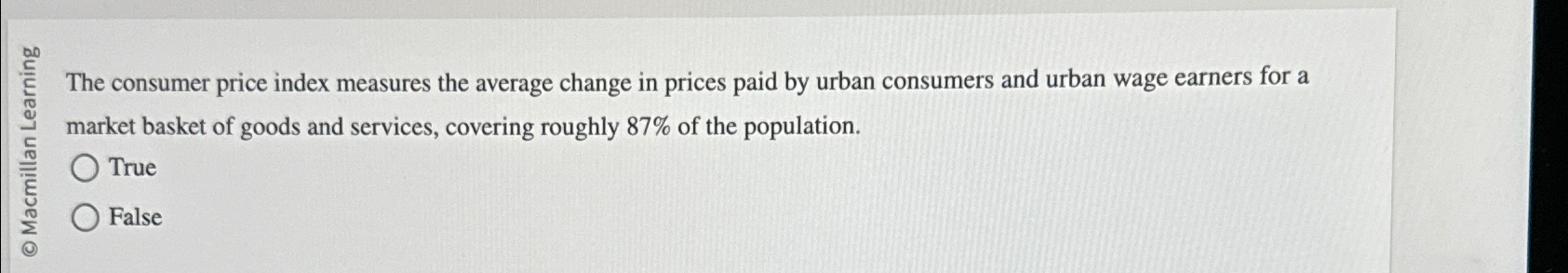 Solved The consumer price index measures the average change | Chegg.com