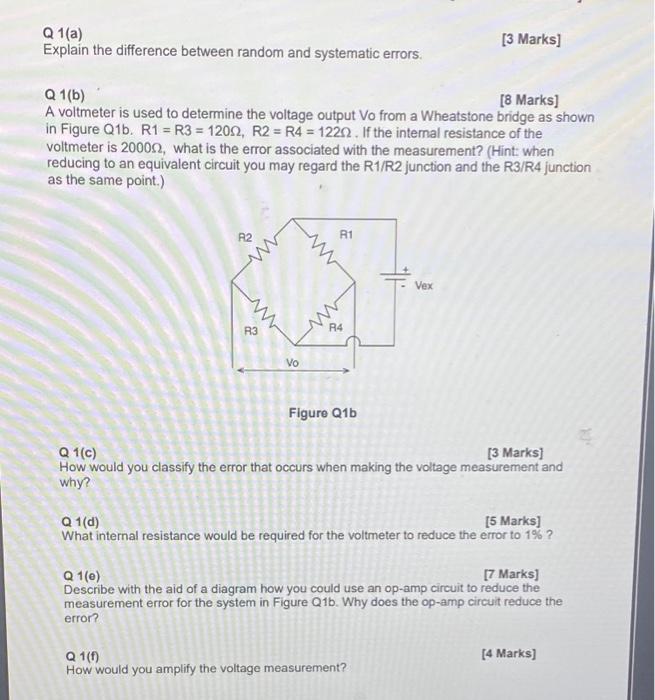 Solved Q 1(a) Explain the difference between random and | Chegg.com