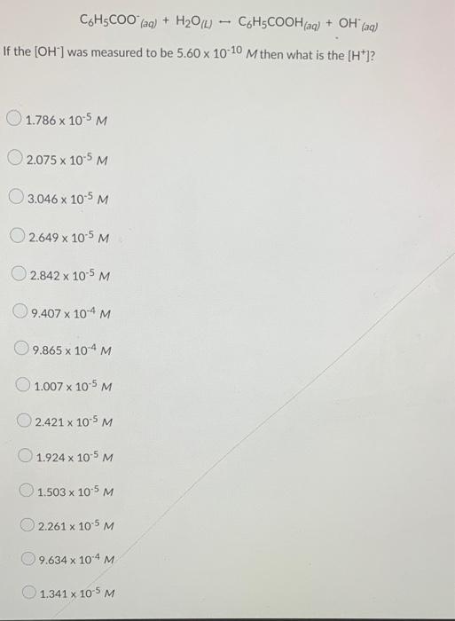 Solved CH3COO(aq) + H2O(L) CH3COOH(aq) + oH fag) If the | Chegg.com