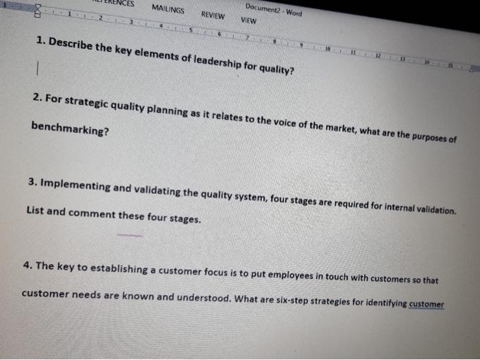 Solved 1. Describe the key elements of leadership for | Chegg.com