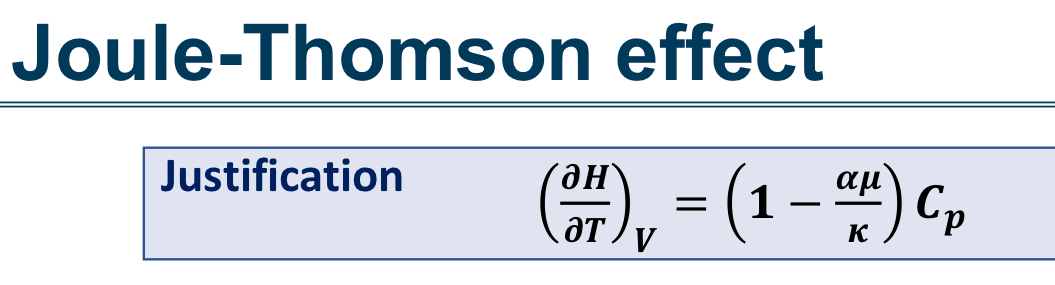 Solved Joule-Thomson effect ﻿Justification | Chegg.com