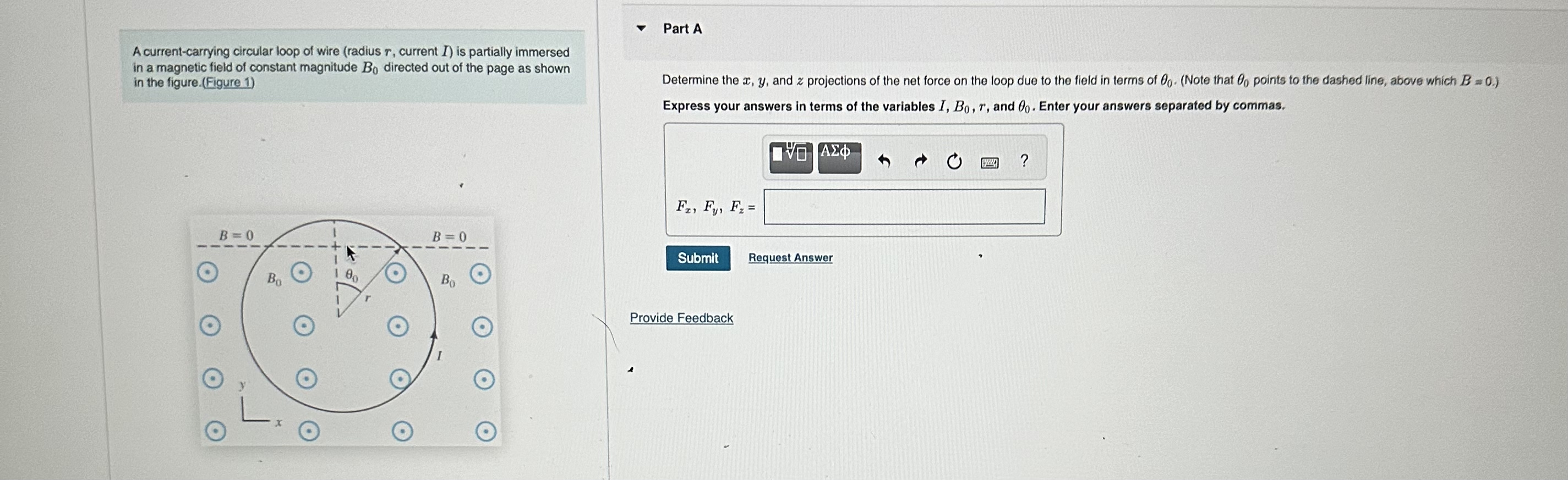 Solved A current-carrying circular loop of wire (radius T, | Chegg.com