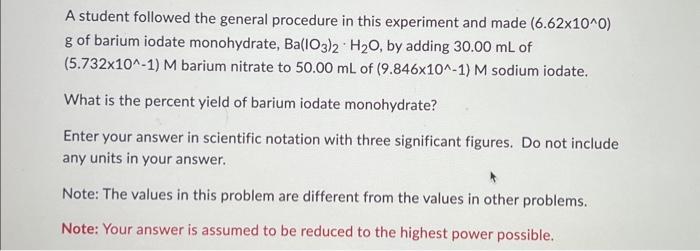 Solved A student followed the general procedure in this | Chegg.com