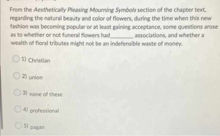 Solved From the Aesthetically pleasing Mourning Symbols | Chegg.com