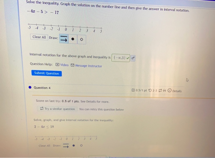 Solved Solve the inequality. Graph the solution on the | Chegg.com