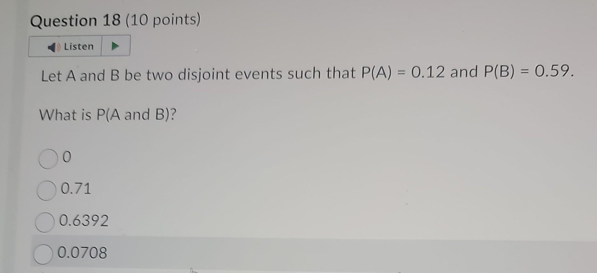 Solved Let A and B be two disjoint events such that | Chegg.com
