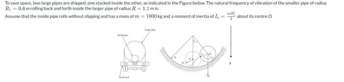 Solved To save space, two large pipes are shipped, one | Chegg.com