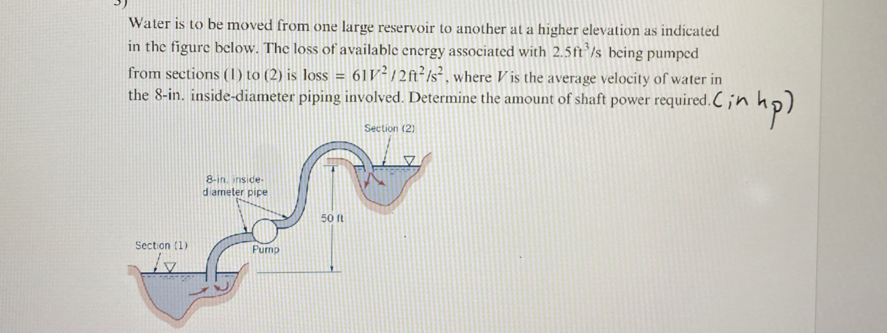 Solved Water is to be moved from one large reservoir to | Chegg.com
