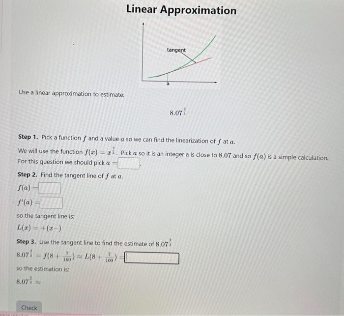 Solved Linear Approximation Use A Linear Approximation To