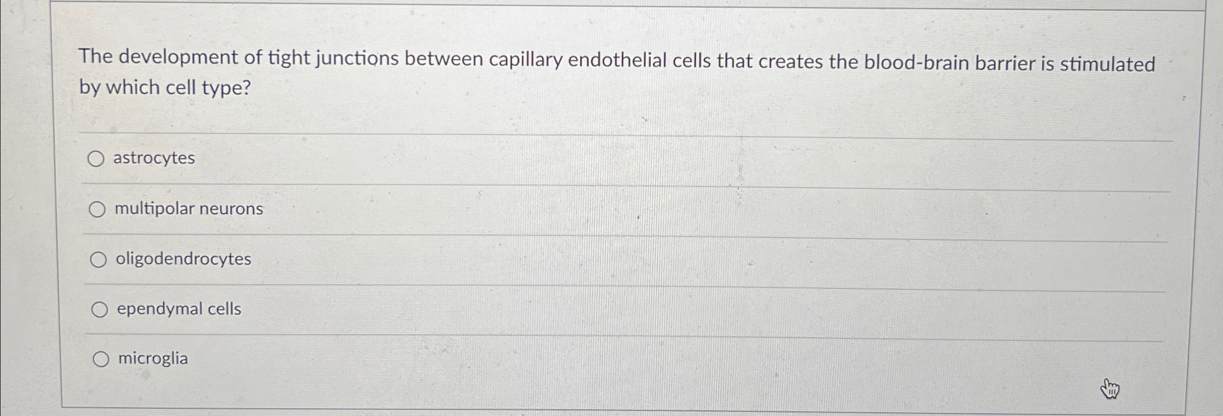 Solved The development of tight junctions between capillary | Chegg.com