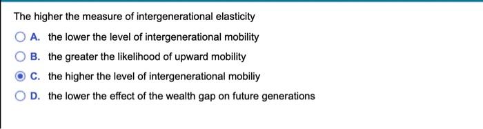 Solved The higher the measure of intergenerational | Chegg.com