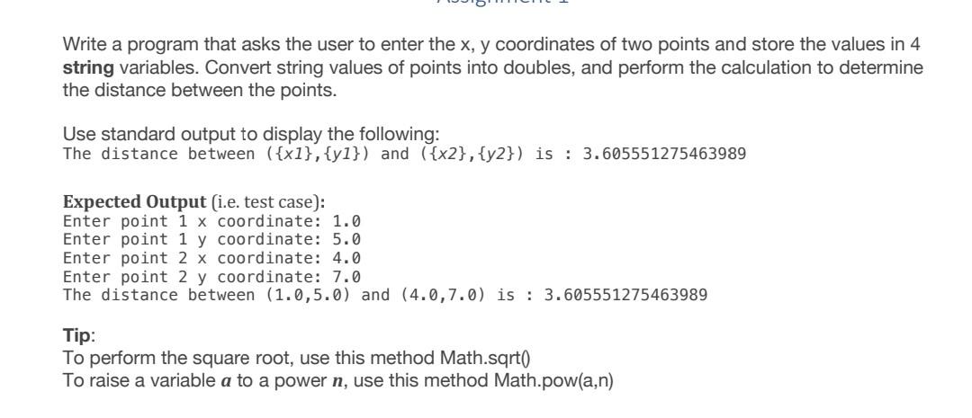 Write a program that asks the user to enter the x, y | Chegg.com