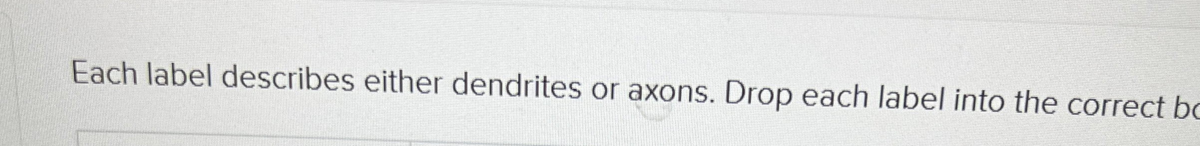 Solved Each label describes either dendrites or axons. Drop | Chegg.com