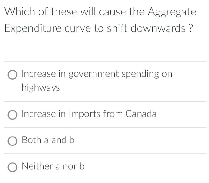 Solved Which of these will cause the Aggregate Expenditure | Chegg.com