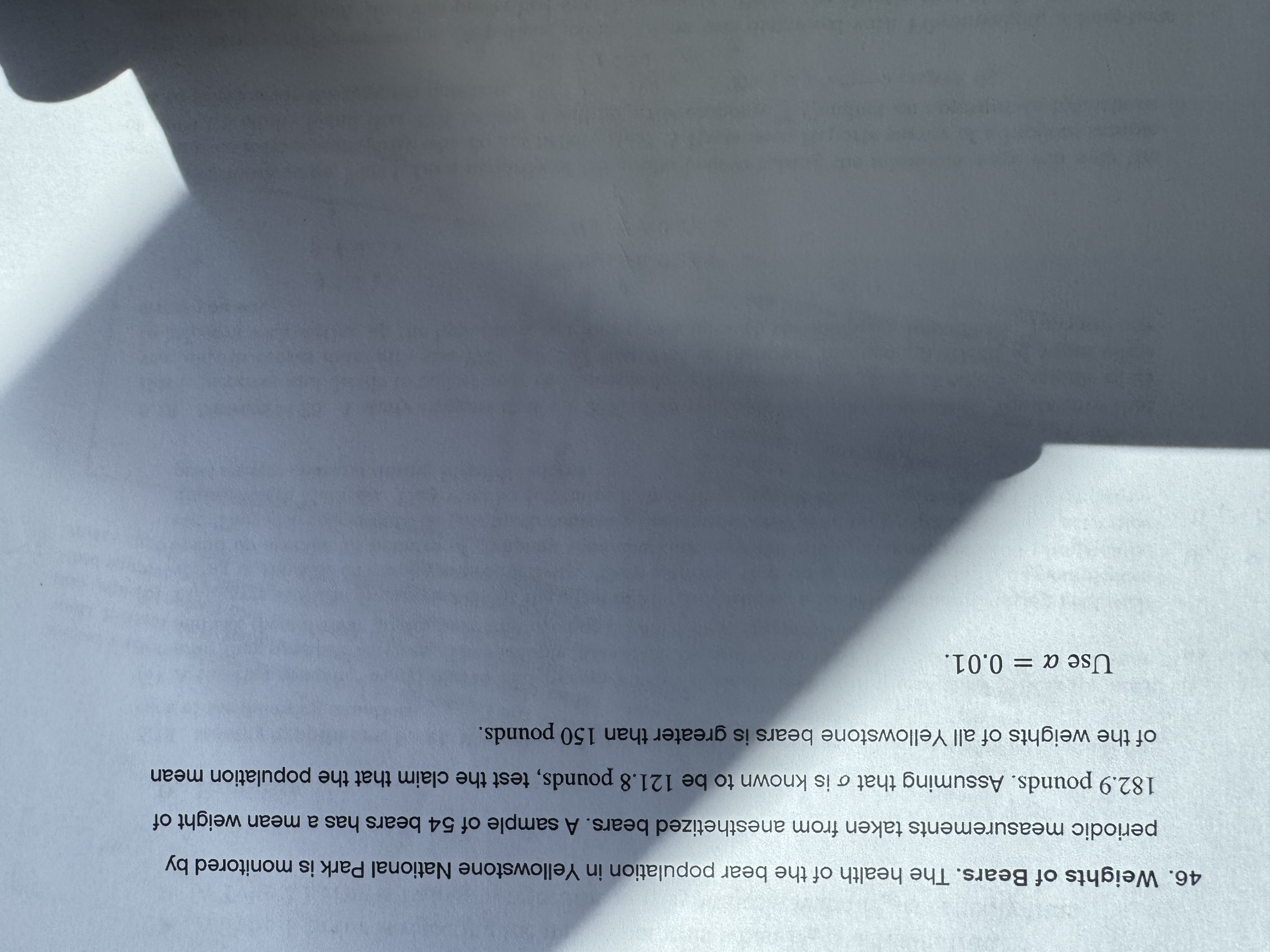 Solved 46. ﻿Weights of Bears. The health of the bear | Chegg.com