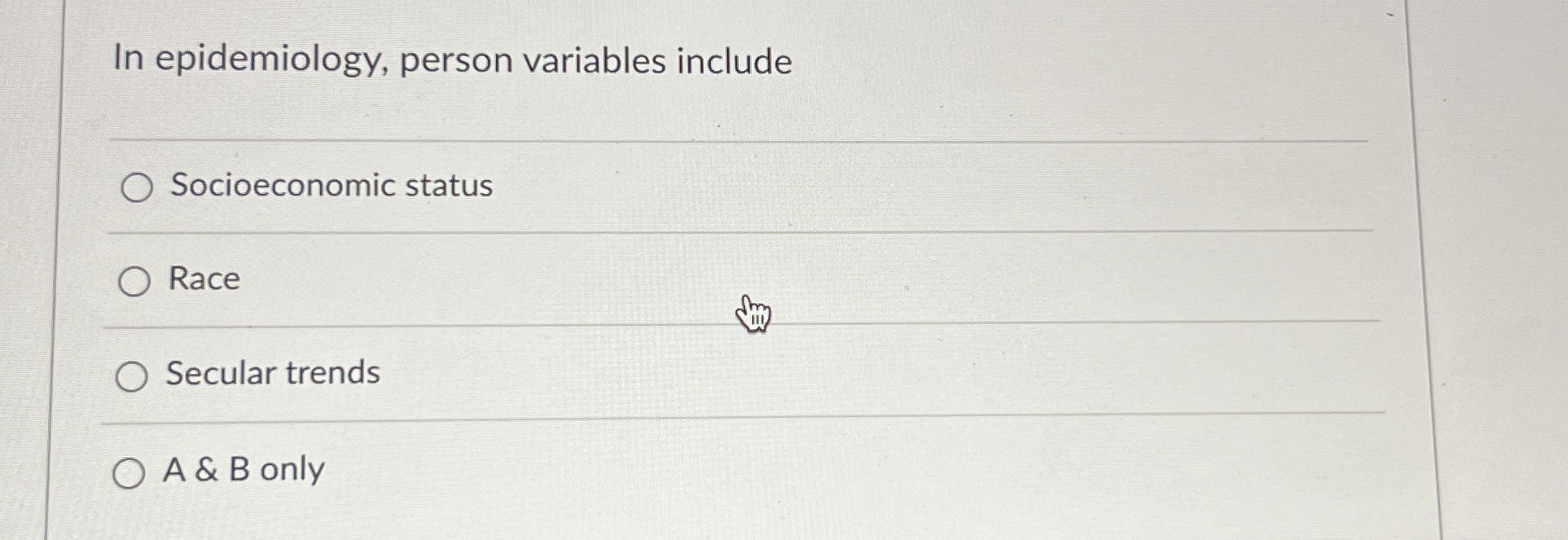 Solved In epidemiology, person variables | Chegg.com