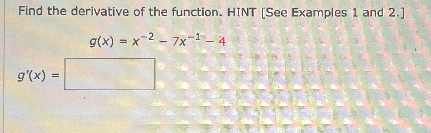 Solved Find the derivative of the function. HINT [See | Chegg.com