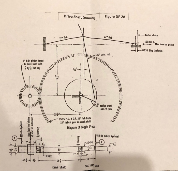 GIVEN: Drive Shaft drawing DP-2d. The driveshaft | Chegg.com