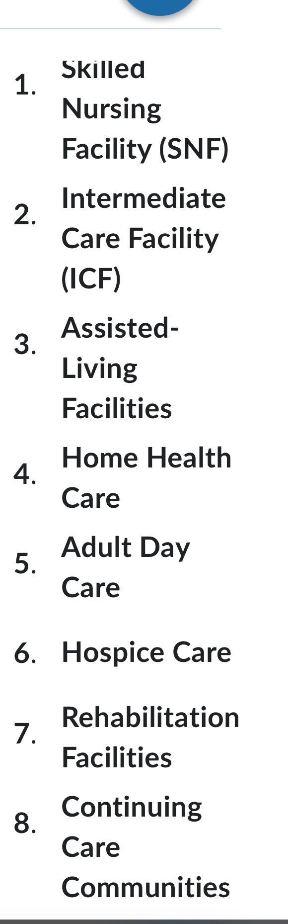 Solved Skilled Nursing Facility (SNF)Intermediate Care | Chegg.com