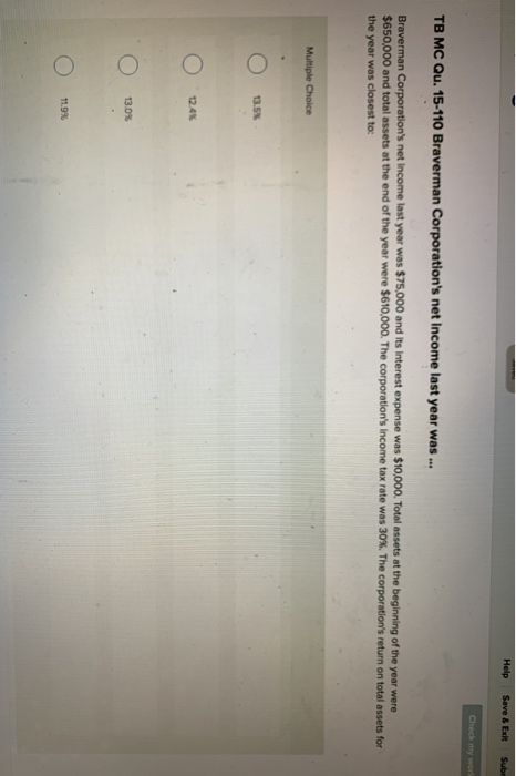 Solved Help Save & Exit Subr Check my work TB MC Qu. 15-110 | Chegg.com
