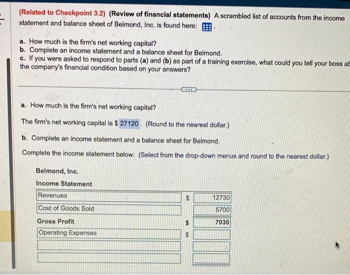 Solved (Related to Checkpoint 3.2) (Reviow of financial | Chegg.com