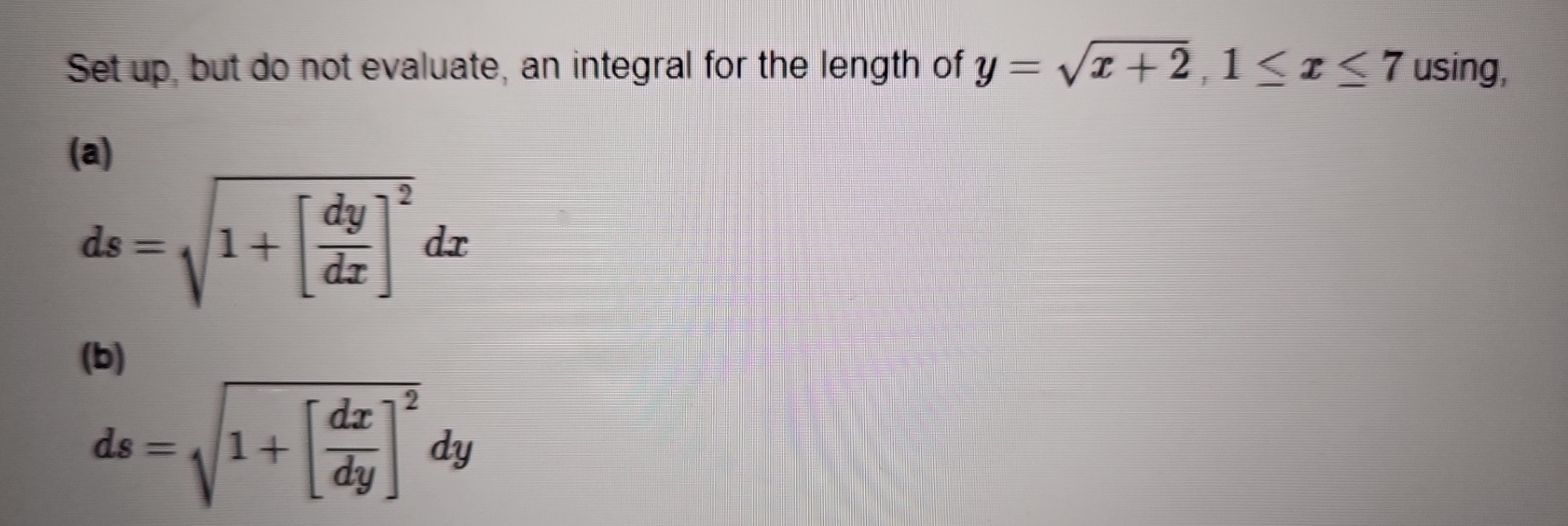 Set up, ﻿but do not evaluate, an integral for the | Chegg.com