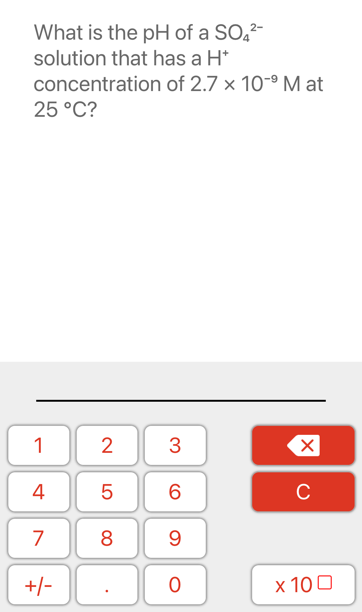 Solved What is the pH ﻿of a SO42- ﻿solution that has a H+ | Chegg.com