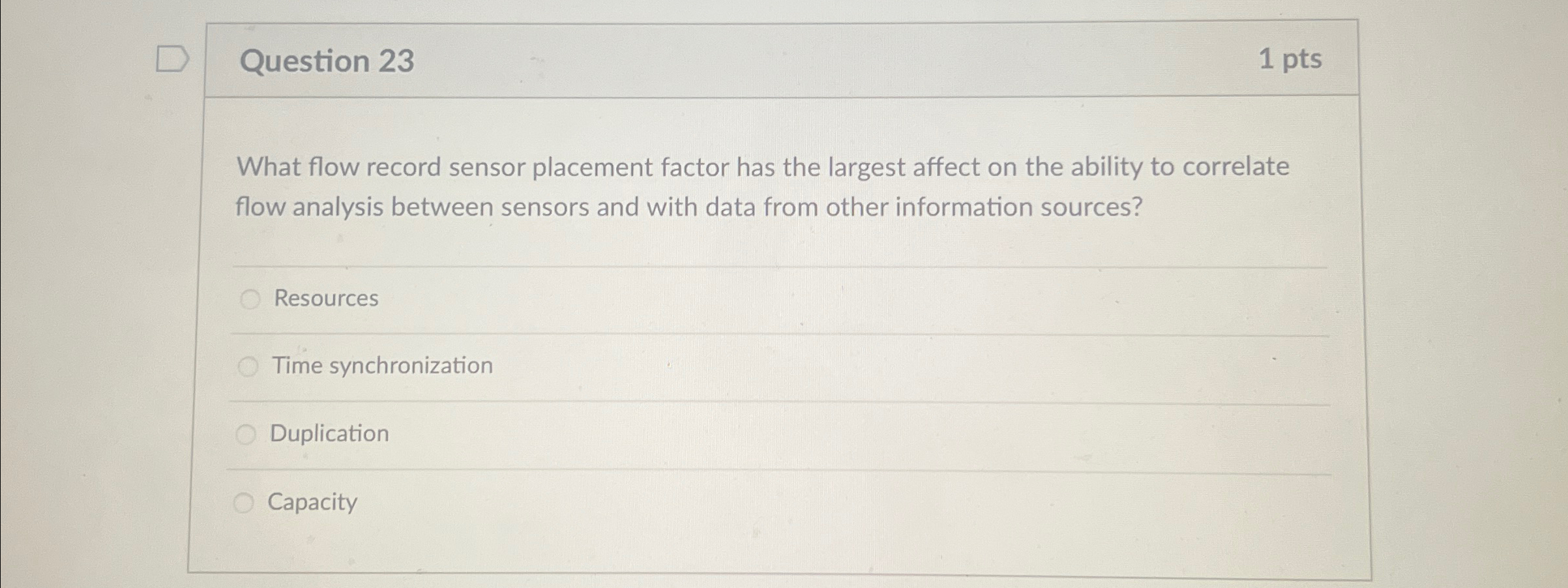 Solved Question 231 ﻿ptsWhat flow record sensor placement | Chegg.com