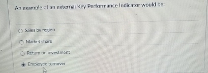 Solved An example of an external Key Performance Indicator | Chegg.com