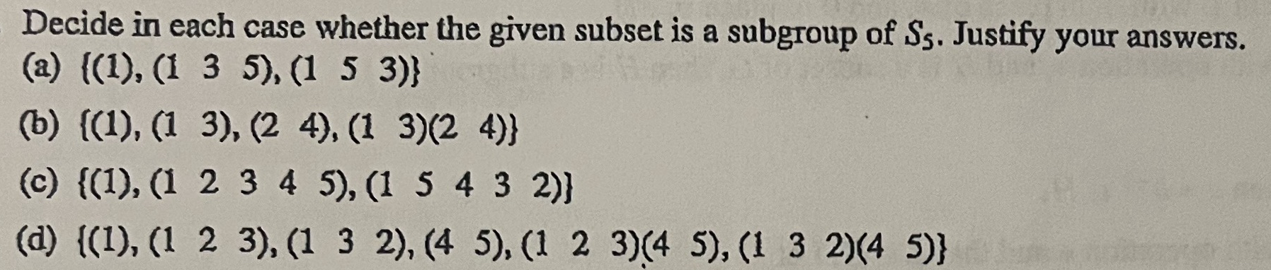 Solved Decide in each case whether the given subset is a | Chegg.com