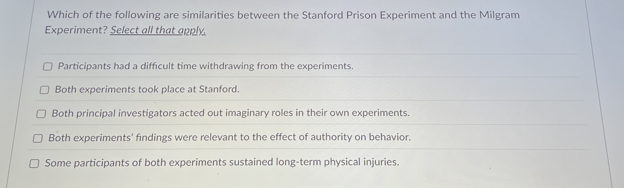 Solved Which of the following are similarities between the | Chegg.com