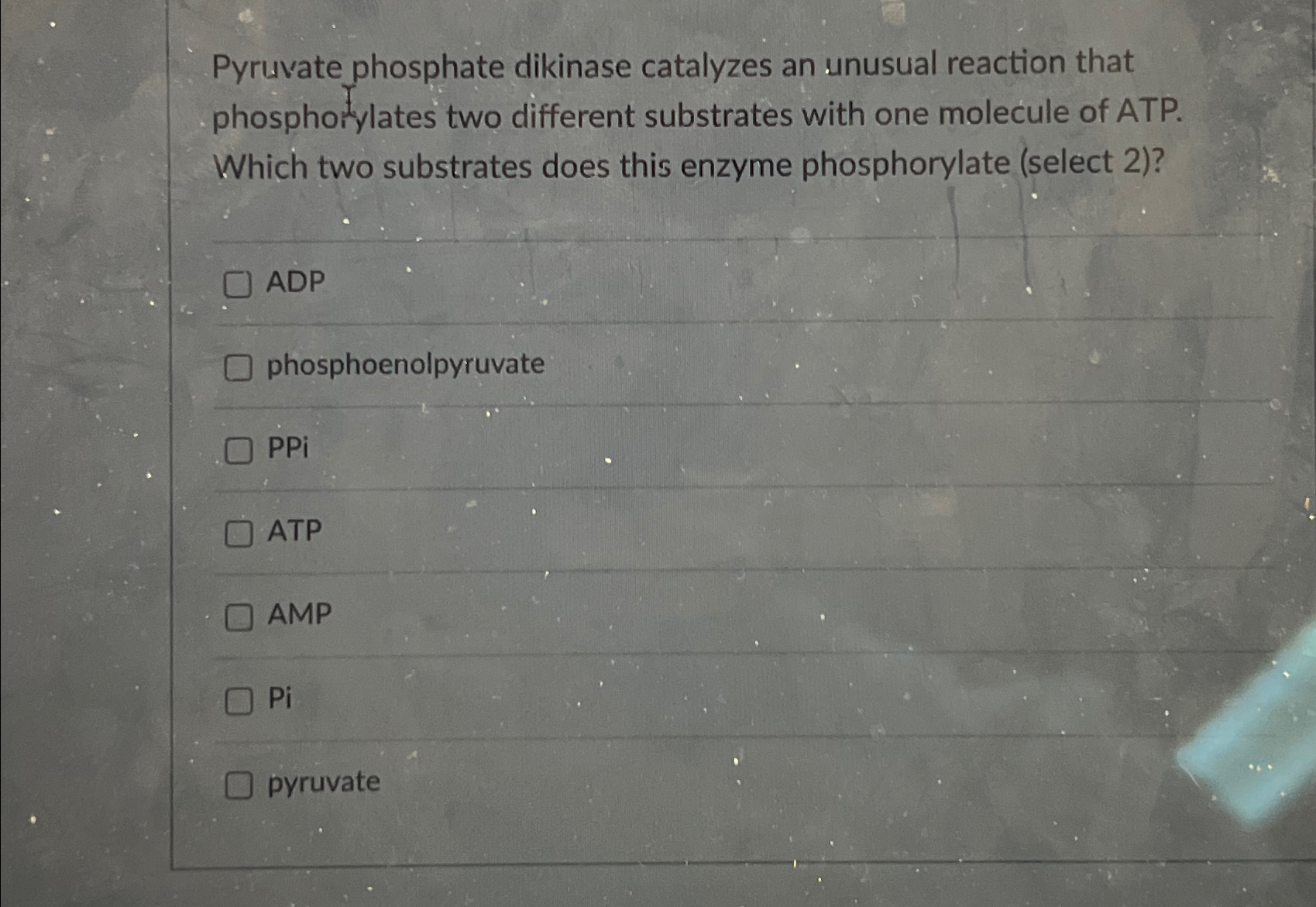 Solved Pyruvate phosphate dikinase catalyzes an unusual | Chegg.com
