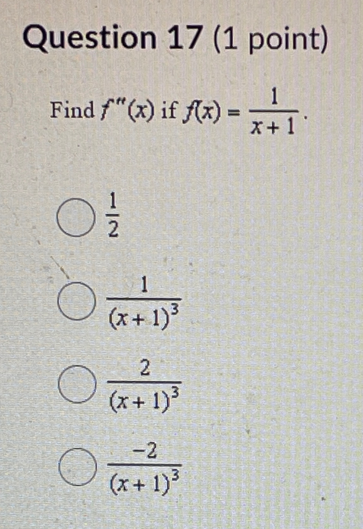 Solved Question 17 (1 ﻿point)Find f''(x) ﻿if | Chegg.com