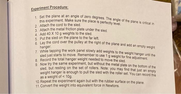 Solved Friction Objectives To investigate the difference | Chegg.com