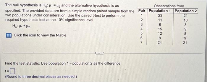 Solved find "bar d" sd and t and find critical value | Chegg.com
