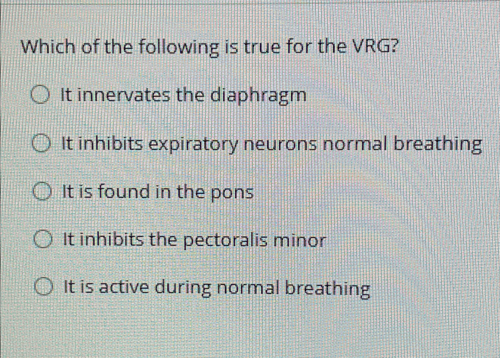 Solved Which of the following is true for the VRG?It | Chegg.com