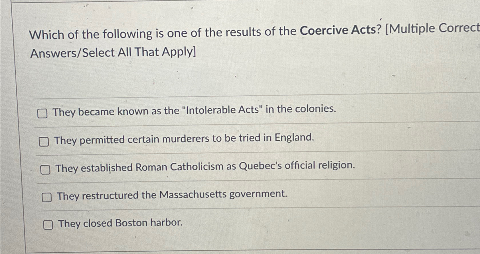 Solved Which of the following is one of the results of the | Chegg.com